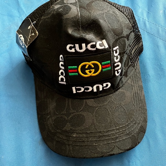 Gucci | Accessories | Gucci Black Monogram Mesh Cap | Poshmark
